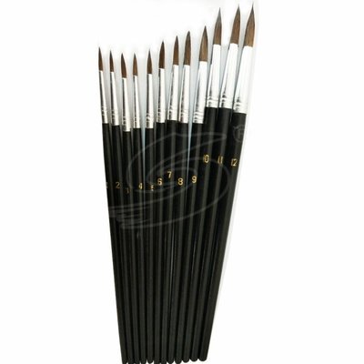 Round Chinese 12pcs Pony Hair Paint Brush