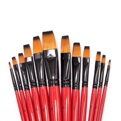 Wood Handle 12pcs #8 Artist Watercolour Brushes