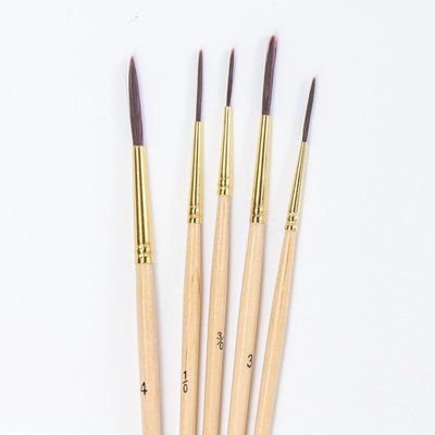 Brown Nylon Hair Wooden Handle #3 / 10 Artist Paint Brushes Set