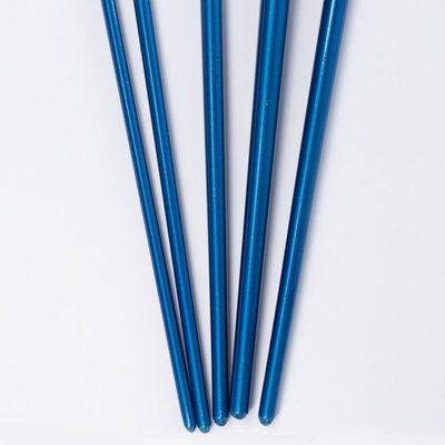 Black Nylon Hair Metallic Blue Wood Handle 8# Artist Paint Brushes Set