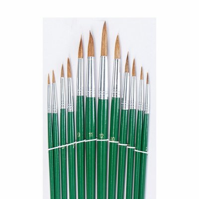 Original Yellow Goat Hair Round Tip #12 Artist Brush Set