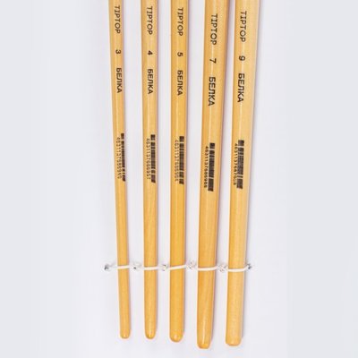 Wooden Handle Round Tip #12 Artist Paint Brushes Set