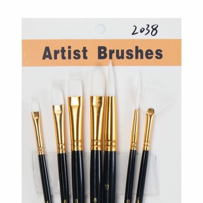 135MM White Nylon Hair Black Wooden Handle Opp Bag Artist Brush Set