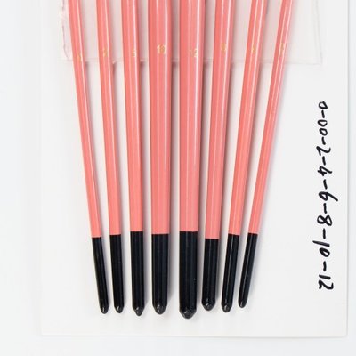 #12 Nylon Hair Pink And Black Wood Handle 8pcs Artist Brush Set