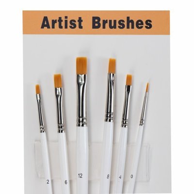 12# 140mm Flat Ferrule Gold Nylon Hair Oil Artist Brush Sets