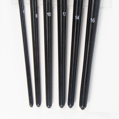 Nylon Hair Flat Head 140mm Copper Ferrule 6pcs Artist Brush Set