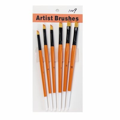 140mm Wooden Handle Angular Copper Ferrule Artist Paint Brush Set