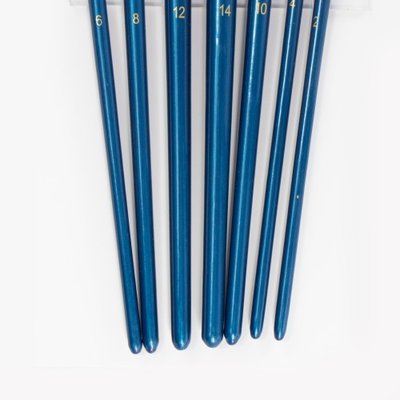 Golden Nylon Hair Pearl Brilliant Blue Handle Artist Paint Brush Set