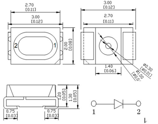 LED Emitting Diodes Smd Led Types Ultra Blue 450nm 460nm For Indicator Light