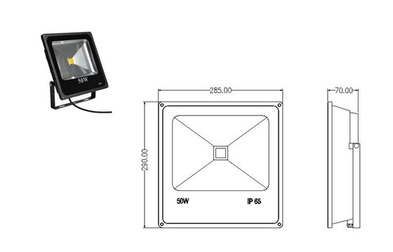 China High Efficiency AC86 - 265V 3800lm Outdoor LED Floodlight 50W for hall  , CRI65 supplier