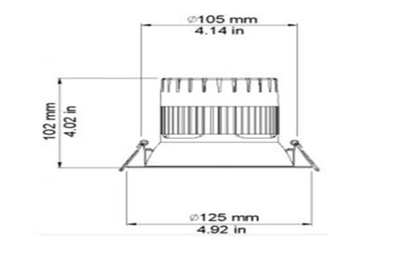 ultra bright 12 W Recessed LED Downlight 4inch for family , 690lm - 850lm supplier
