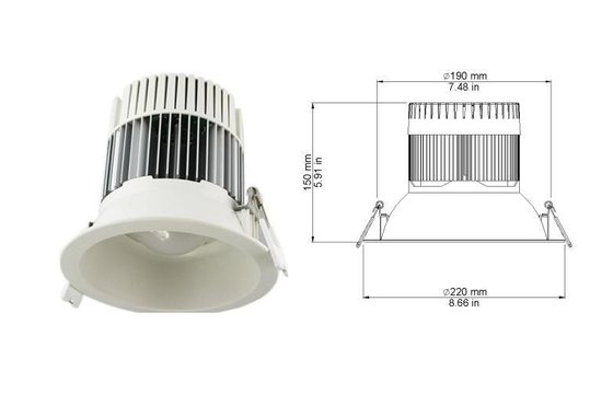 dimmable High lumen 8inch 35W  Recessed LED Downlight for hotel hall supplier