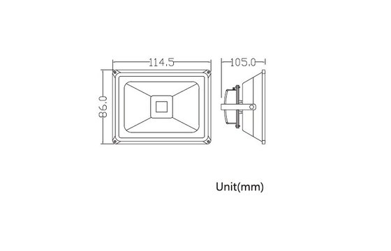 Classical IP65 10W Led Security Floodlight 120D Beam Angle Aluminum PC supplier