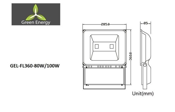 80W - 100W Waterproof Led Floodlight , IP65 Outdoor LED Flood Light supplier