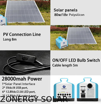 2021 Portable 80w 100 watt Solar Panel Power Generate Charger Power Bank Light Bulb Battery Systems Powerbank