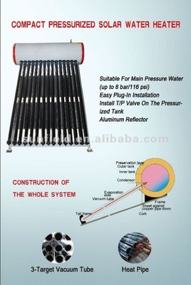 150L high pressurized compact solar water heater