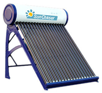 Pressurized solar water heater with heat pipe