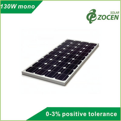 Black Iridescent Blue 130W Monocrystalline Solar Panels with 0 - 3% Positive Output