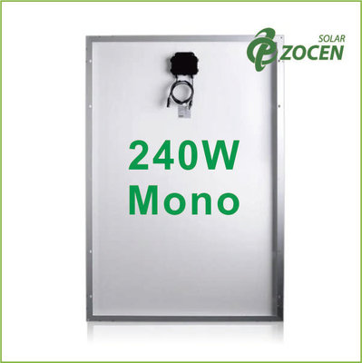 240W 27V Monocrystalline Solar Panels , 0 - 3% Positive Tolerance