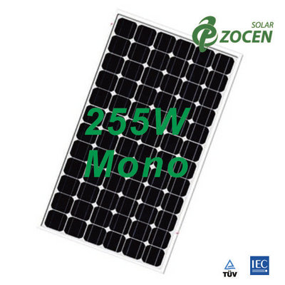 25 Years Wanrranty , Shading Tolerance , 255W Monocrystalline Solar Panels