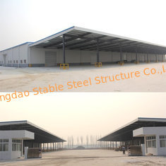 China steel structure warehouse with large canopy supplier
