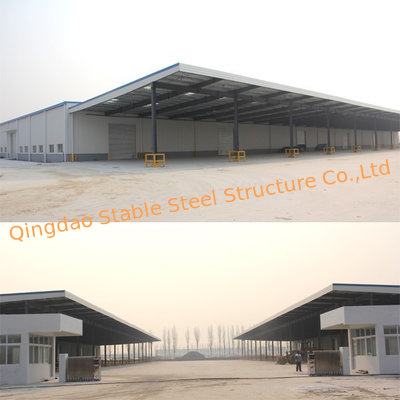 steel structure warehouse with large canopy supplier