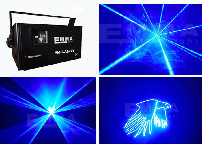 2W Blue DJ Laser Lights With High Speed Optical Scanner For Store Decor