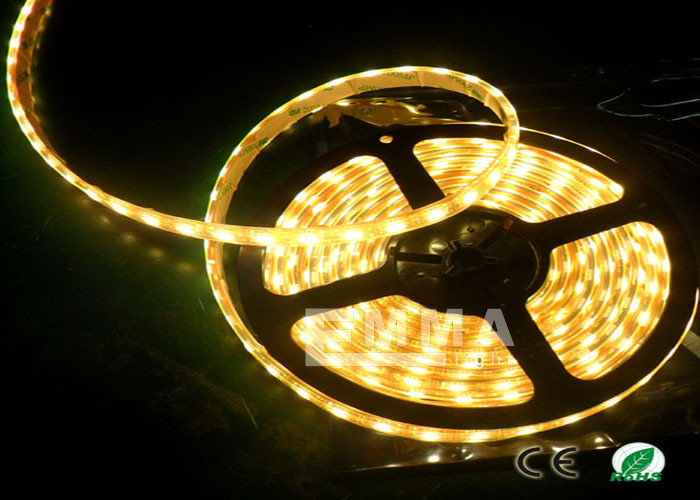 UL DC12V SMD3528 Yellow Flexible Led Strip , Flexible Led Light Strip