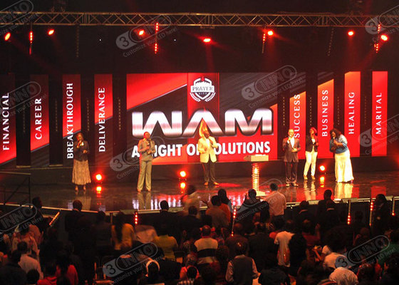 SMD3528 Epistar RGB LED Screen Rental P7.62 12Bit Hanging Installation