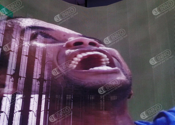 Outdoor Transparent Rental LED Screen Slim P8.9 P10.41 P12.5 P15mm LED Curtain