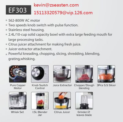 Hot Sell Multifunctional 2.4 Litres Food Processor EF303/ Quality Guaranteed Cheap 800W Food Processor