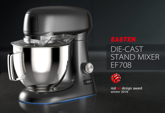 Easten Reddot Die-cast Stand Mixer EF708/ Top Quality Multifunction 4.8 Liters Stand Food Mixer With Rotating Bowl