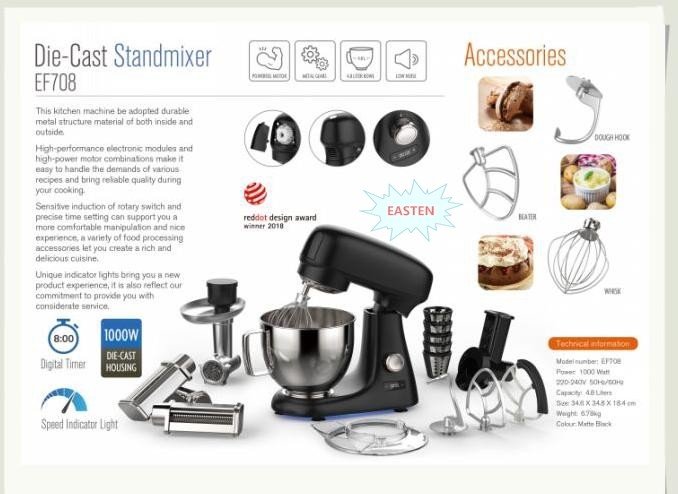 Noodle Stand Mixer Attachments/ Pure Copper Motor Stand Mixer Cheap/ Pizza Dough Stand Mixer