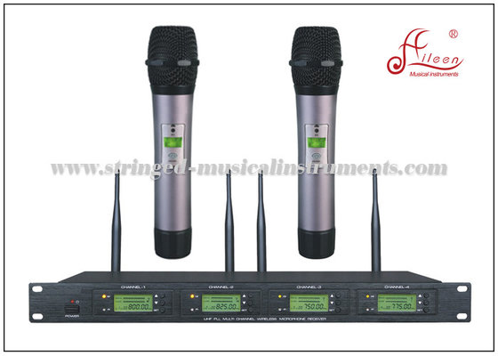 Handheld Four Channel Receiver Audio PA Systems FM UHF Wireless Microphone