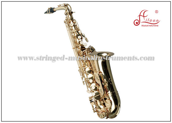 Eb Professional Alto Saxophone , High F# Student Alto Saxophone Gold Laquer Finish