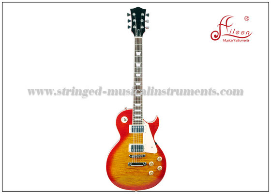 LP Style Solid Wood Electric Guitar Top Rosewood Fingerboard , Diecast , Chrome Machinehead
