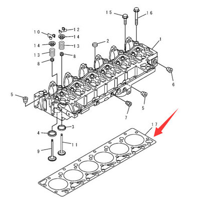 6735-11-1821 PC200-7 engine SAA6D102E-2 cylinder gasket