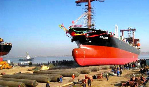 Quality marine rubber airbag,rubber floating airbag, pneumatic boat lift air bags manufacturer in China