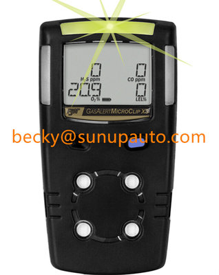Honeywell GasAlertMicroClip X3 4-Gas Detectors MCX3-XWHM-Y-NA Combustible LEL O2 H2S CO Yellow Housing