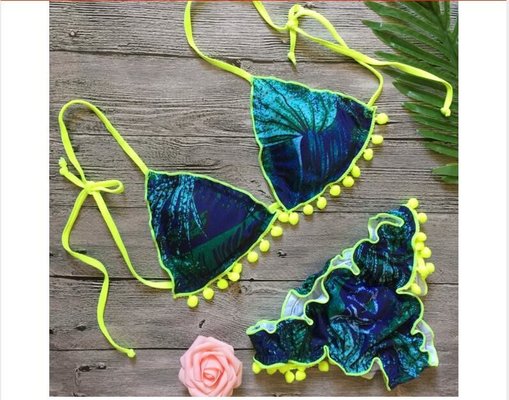 Swimwear button 2018 Sexy Bikinis women swimsuit brazilian woman Bandeau Push up Vintage Bikini Set Biquini beachwear supplier