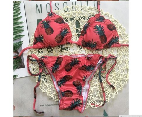 Swimwear button 2018 Sexy Bikinis women swimsuit brazilian woman Bandeau Push up Vintage Bikini Set Biquini beachwear supplier