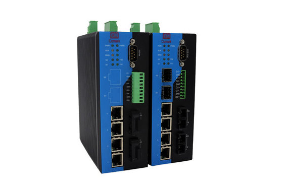 Industrial Grade Serial Port Modbus Managed Ethernet Switch Serial Port With 2 1000M SFP Slots