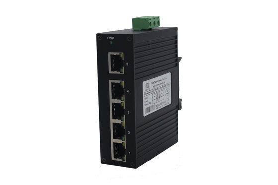 Compact 5 Port Unmanaged Ethernet Switch , Din Rail Gigabit Ethernet Switch