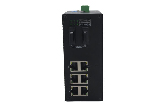 6~8 Fast Ethernet Industrial Network Switch With Redundant Dual DC Power Inputs