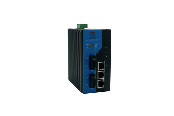 Durable 5 Port Industrial Ethernet Switch , Din Rail Mount Ethernet Switch 1.0Gbps