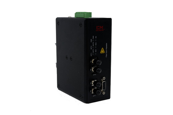 18~36VDC Power Input Fiber Optic Converter 35mm DIN Rail Installation Metal Housing