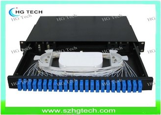 China Sliding type Duplex SC 1U 24Port  Fiber Optic Patch Panel 19inch Fiber Patch Panel supplier