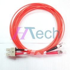 China Multimode Duplex SC/ST Optic Fiber Cable, PVC/LSZH Outer Jacket，Orange Color supplier