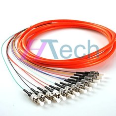 China ST 12 Cores Fiber Optic Pigtail,Orange Color, Multimode Fiber Optic Cable supplier