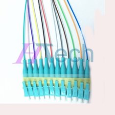 China 12 Pack Of LC OM3 Fiber Optic Pigtail 0.9MM supplier